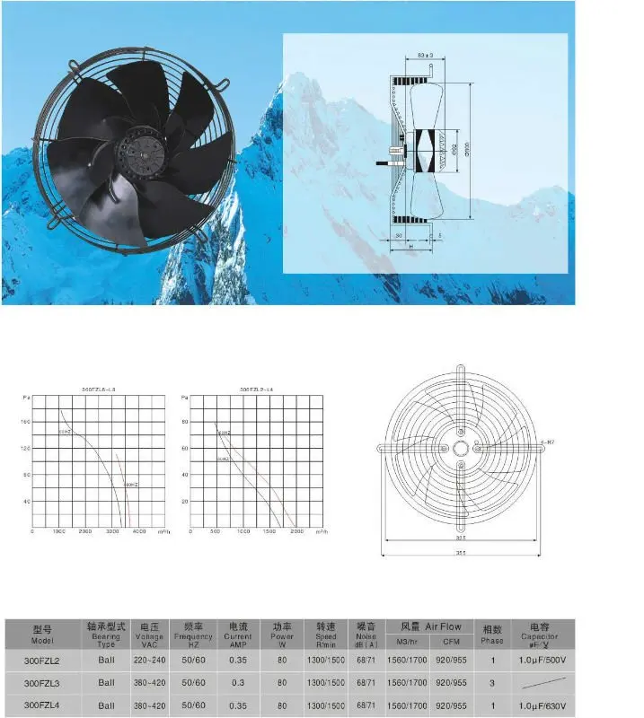 AC SERIES Axial Fans 300FZL2 - High Performance & Reliability