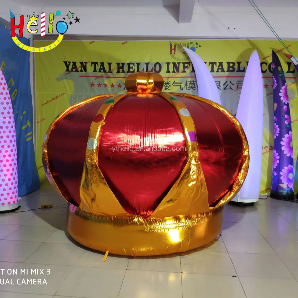 Event Carnival Decoration Giant Inflatable Golden King Crown Balloon ...