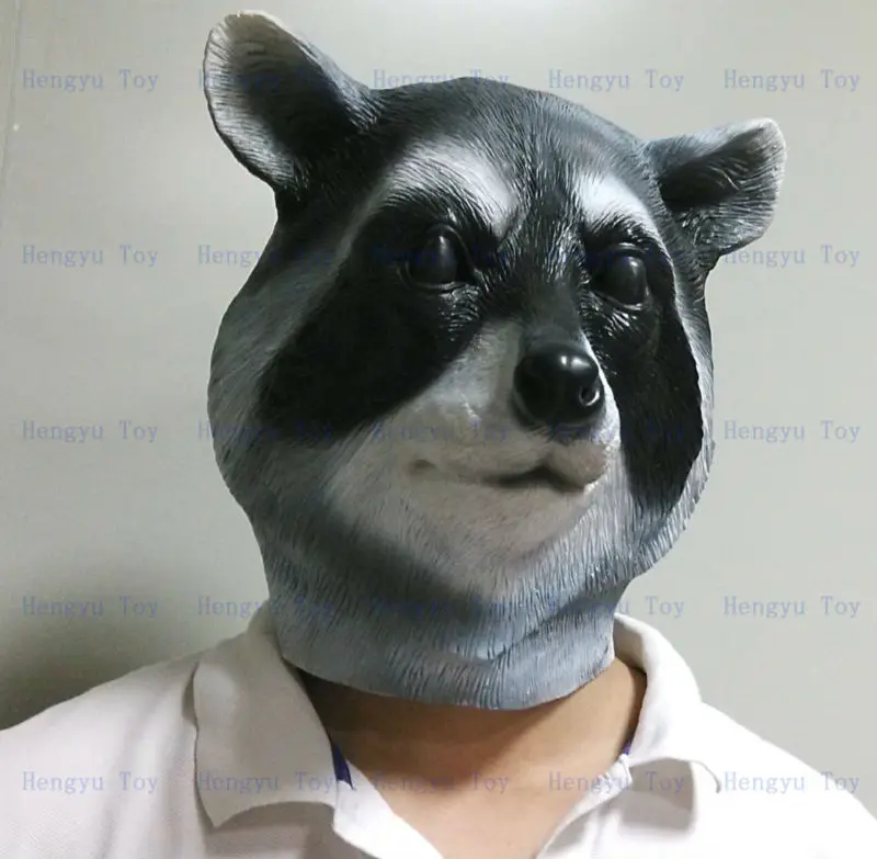 2013 Adult Overhead Latex Fancy Dress Raccoon Mask - Buy Raccoon Mask ...