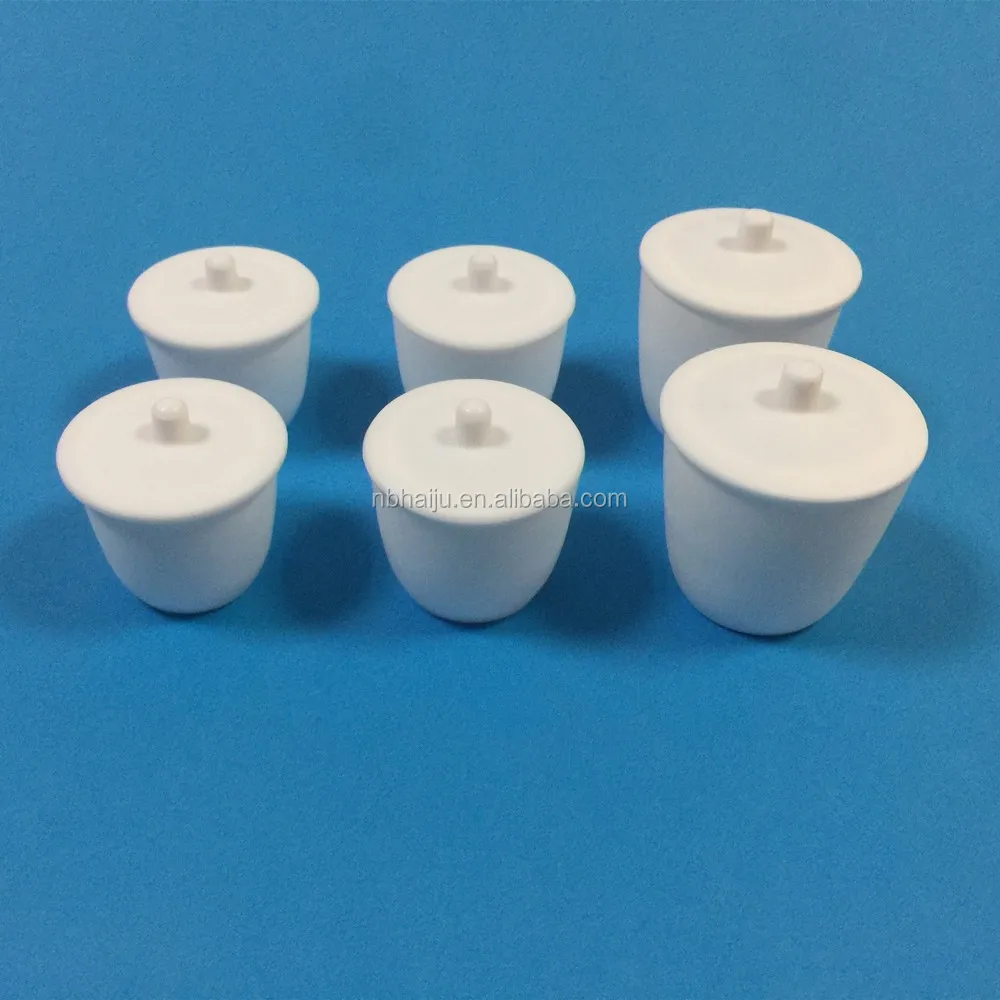 HAIJU Laboratory Corrosion Resistance PTFE Crucible F4 Crucible 100% Virgin PTFE Pot With Cover ...