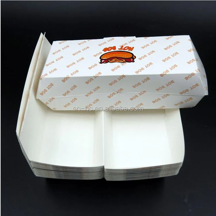 Hot Dog Paper Box Food Grade Packaging Rectangular Hamburgers Logo ...
