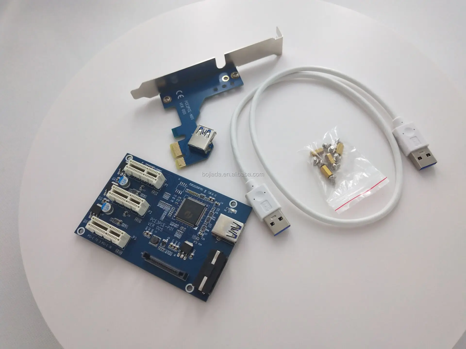 AMD 그래픽 비디오 카드 GPU 용 도매 PCI-E 1x ~ 3 포트 PCIe 1x 슬롯 허브 확장 라이저 카드 ...