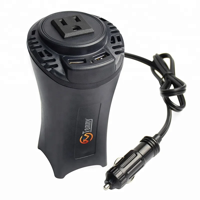 150w Car Power Inverter Cup Shape Dual Usb Battery Charger Portable Dc ...
