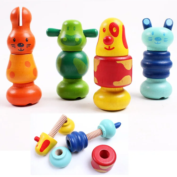 Diy Custom Handmade Wooden Stacker Toys Screw Nut Disassembly And ...