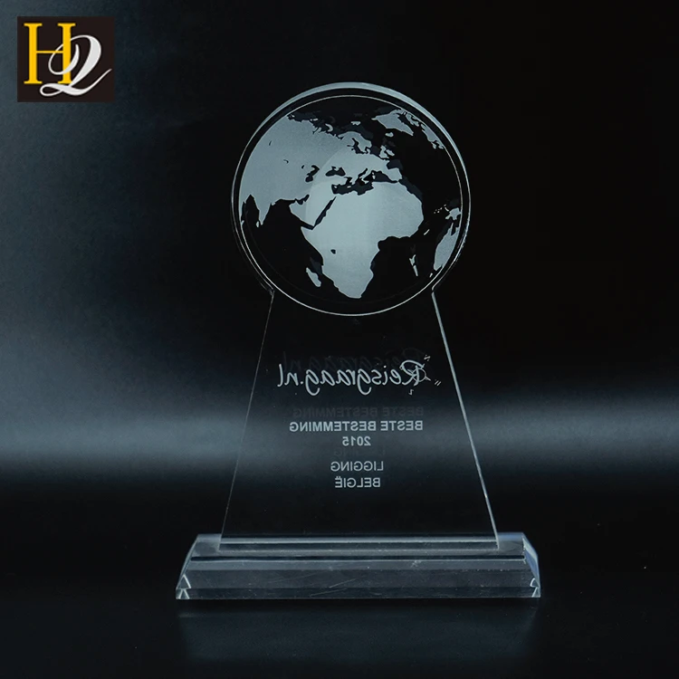Wholesale High Quality Crystal Glass Clear Trophy Award Customized ...