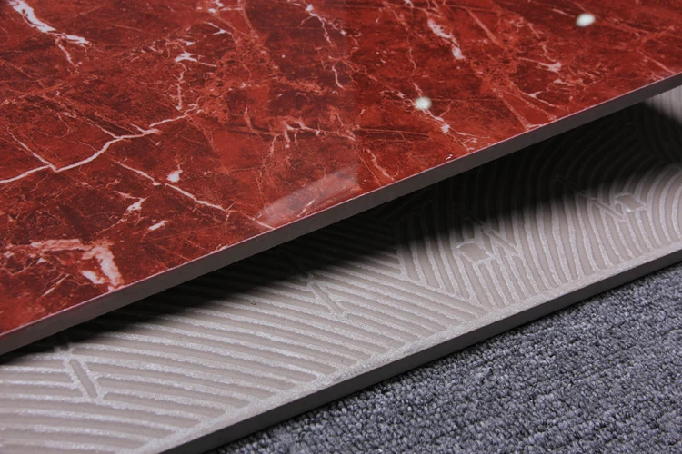 High Glossy Red Jade Marble Look Porcelain Tile 600x600mm - Polished ...