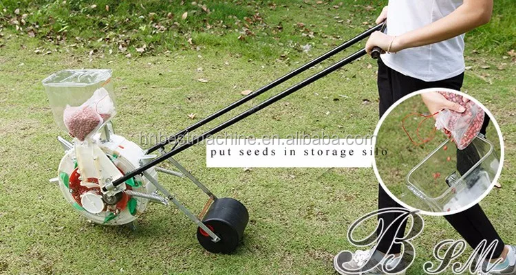 Hand Push Wheeled Mini Planter/small Planter / 2 In 1 Fertilizer Planter Hand Push Corn Maize ...