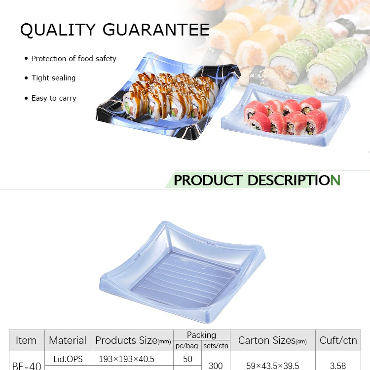 Easy Green Wholesale Disposable Clear Blue Packaging Japanese Sushi ...