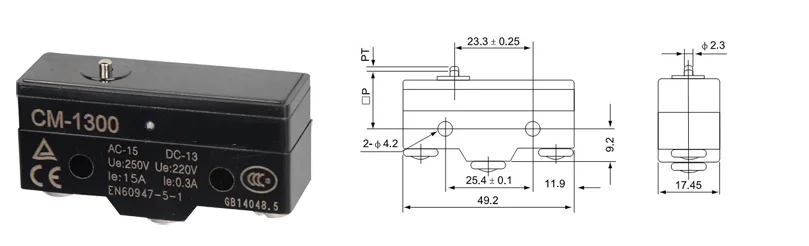 Screw Terminal Micro Switch Cm-1300 Cm Series High Accuracy 1no1nc ...