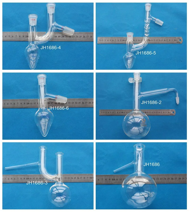 25~2000ml Glass lab use pear Shape Claisen Distillation Flask with ...