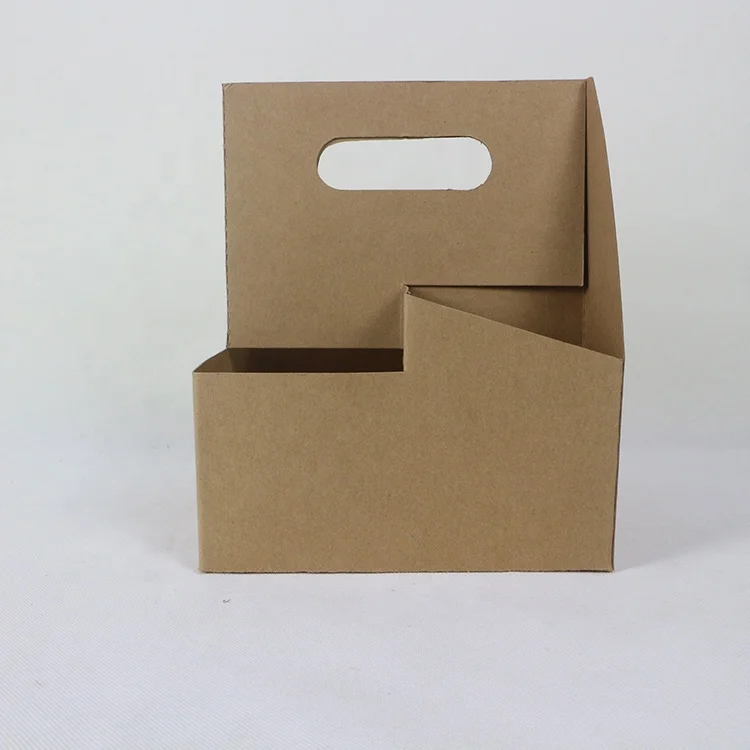 Kraft Cardboard Coffee Cup Holder Carrying Boxes/disposable Coffee Cup ...