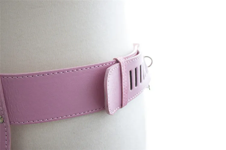 Pu Leather Girl Chastity Belt Device Restraint Harness Bondage Bdsm