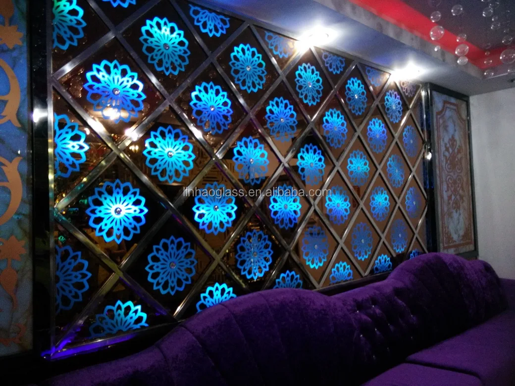 Wall Decorative Panel - Light up Glass with Stainless Steel Frame