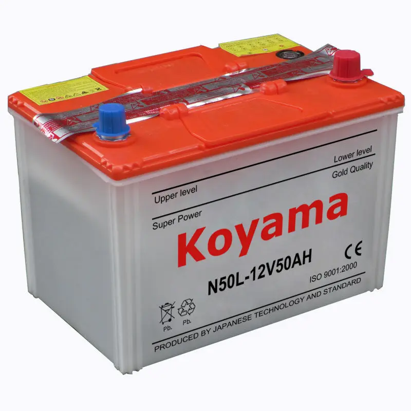 High Efficiency N50l 12v50ah Yemen Dry Charged Car Battery Online ...