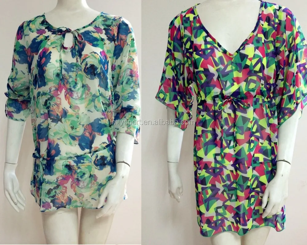 Sexy Beach Cover up Print Bikini Cover-ups Beach Women Beachwear Female ...