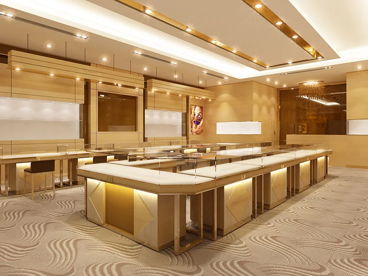 Gold Showroom Design - Elegant Jewelry Display Solutions