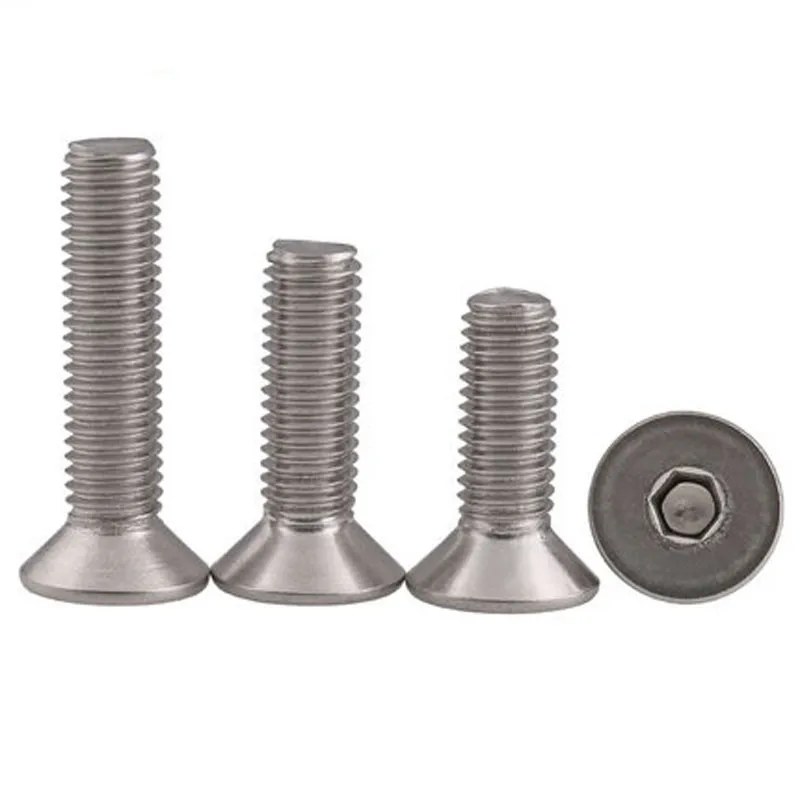 M6 M8 A2-70 Ss304 Stainless Steel Hex Socket Countersunk Flat Head Screw Din7991 - Buy Hex ...