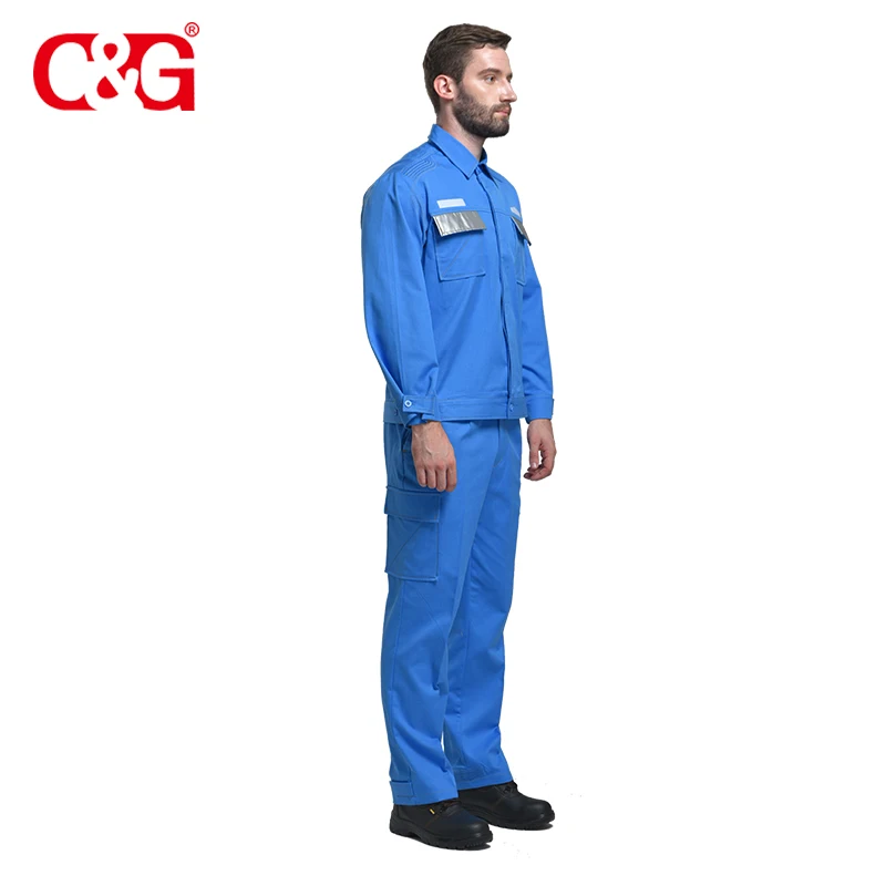 Navy Blue Safety Workwear Working Uniform Breathable Fabric - Buy ...