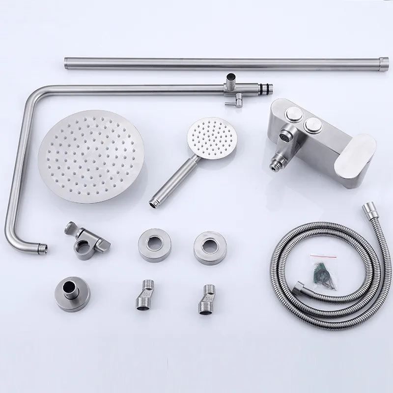Bathroom Stainless Steel Rain Top Shower And Hand Shower Set With ...