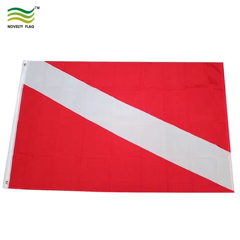 3x5ft Durable Polyester Dive Flag Diver Down Red White Scuba Diving ...