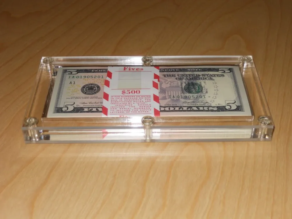 Customized Clear Hd Acrylic Block Frame For Money Banknote Holder - Buy ...