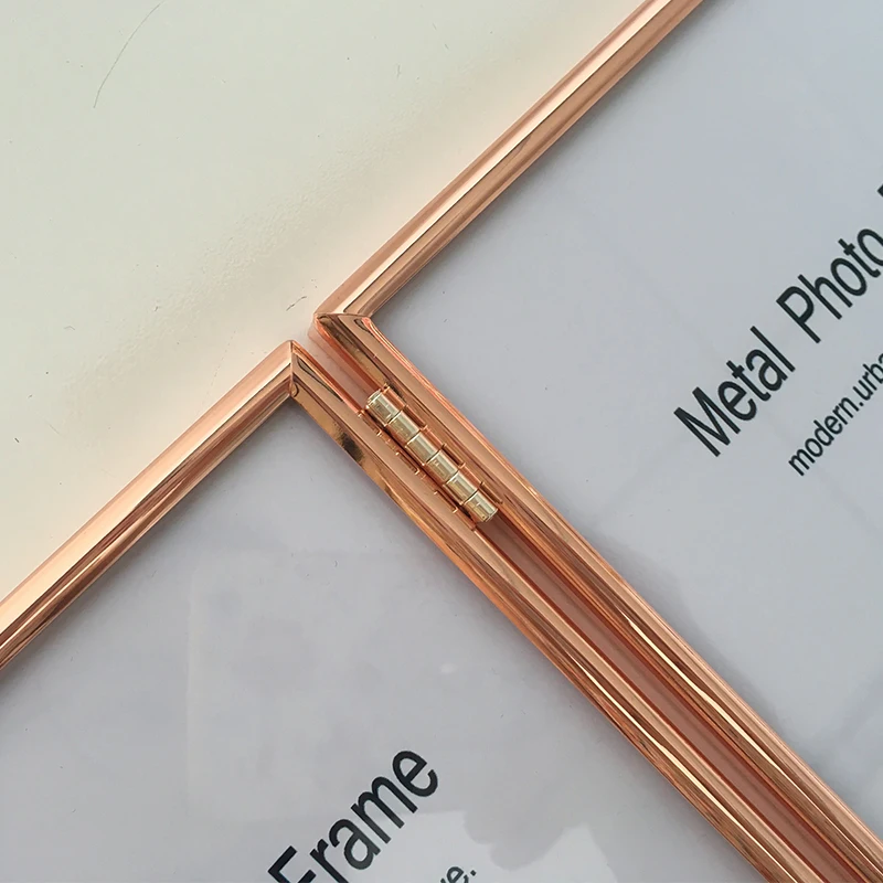 Classic Double Folding Picture Frame Plated Gold Folding Photo Frame ...