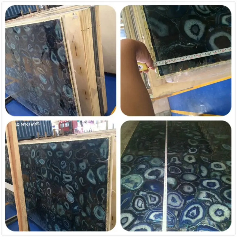 Translucent Panel Blue Agate Semiprecious Stone Slabs Blue Agate Slabs ...