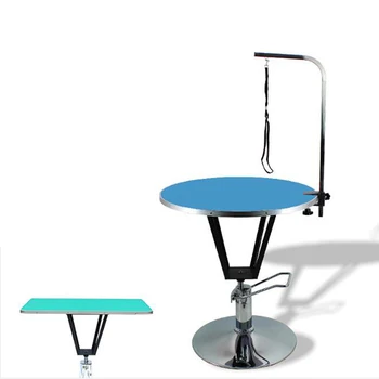 Round Grooming Table Hydraulic Lifting Adjustable Height Freely ...