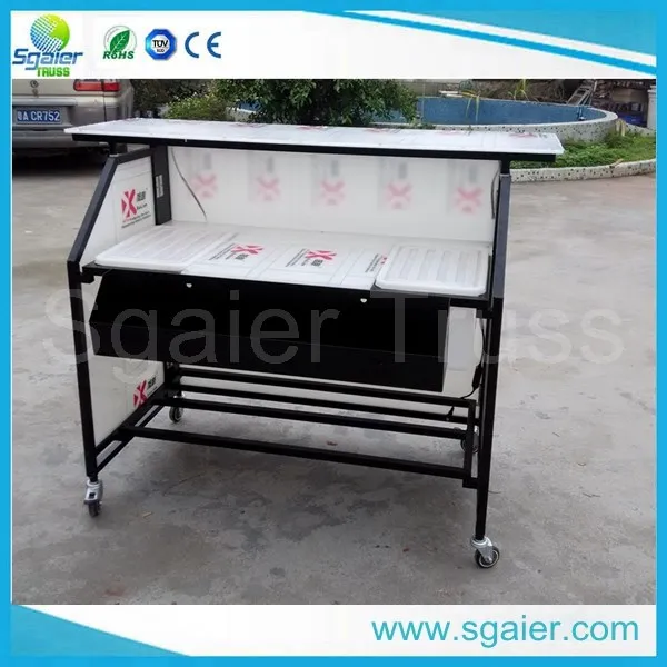 Portable Folding Bar Counter Commercial Furniture DJ Bar with LED Light ...