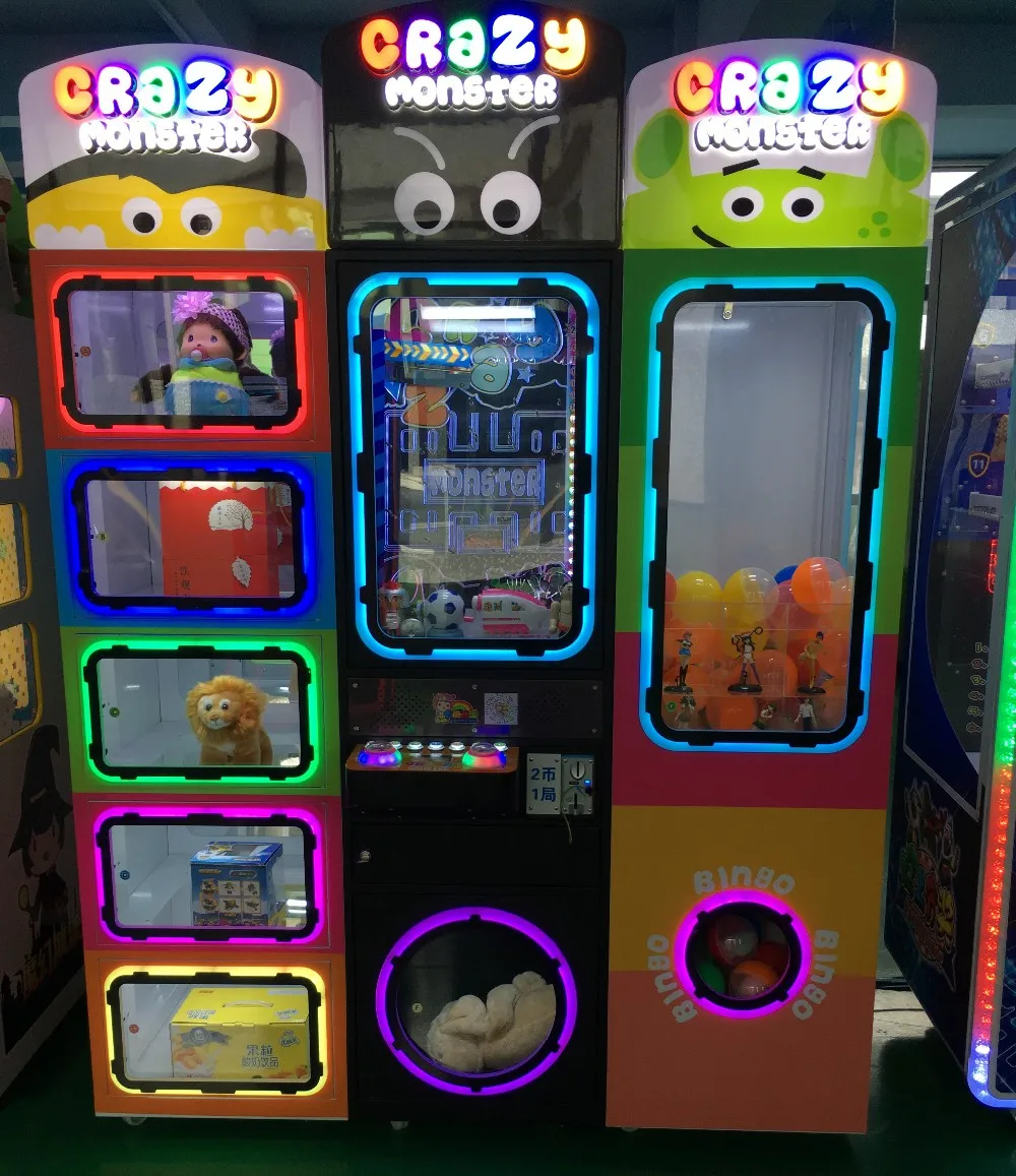Colorful Crazy Monster Coin Operated Vending Machine