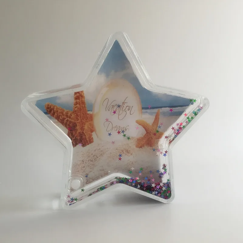 Star Shape Plastic Photo Frame With Glitter For Promotion Star Photo ...