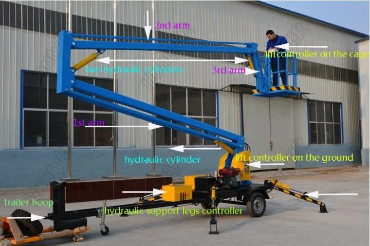 Tree Trimming Man Lift Articulating Arm Aerial Work Platform Bucket ...