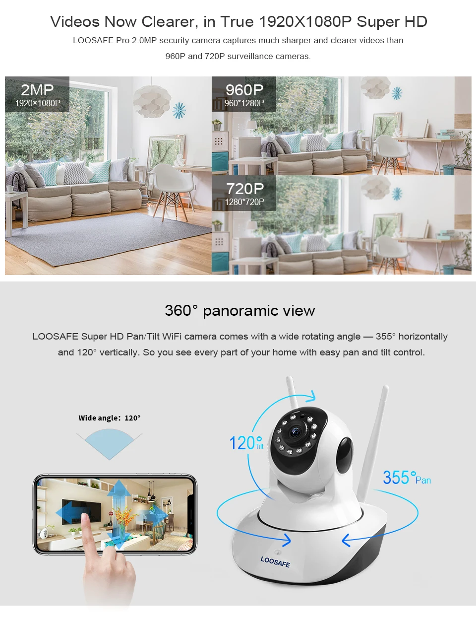 Loosafe 2mp Ip Camera 1080p Wi-fi Wireless Surveillance Camera P2p ...
