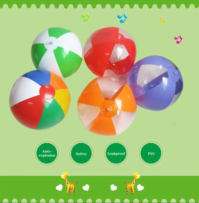 Wholesome Custom PVC Colorful Beach Ball Inflatable Pool Toys