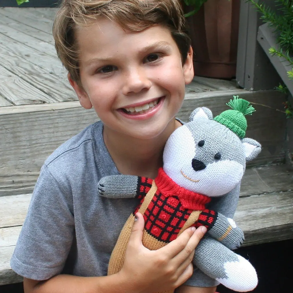 Customized All-natural Fibers Toy Doll 100% Cotton Wolf Knit Plush ...