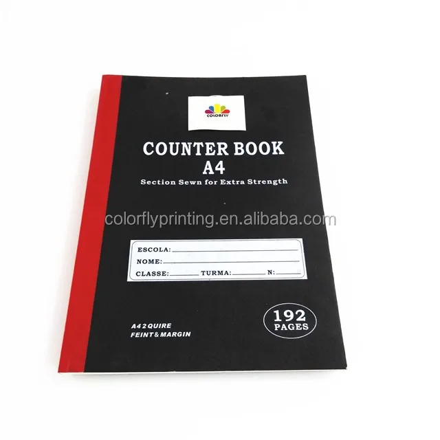 Red Tape Binding A4 Size 2 Quire Hardcover Counter Book