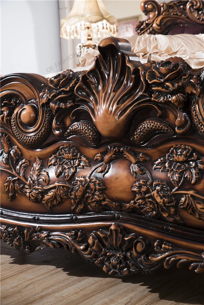 Baroque Style Luxury Bedroom Set - Solid Wood Furniture