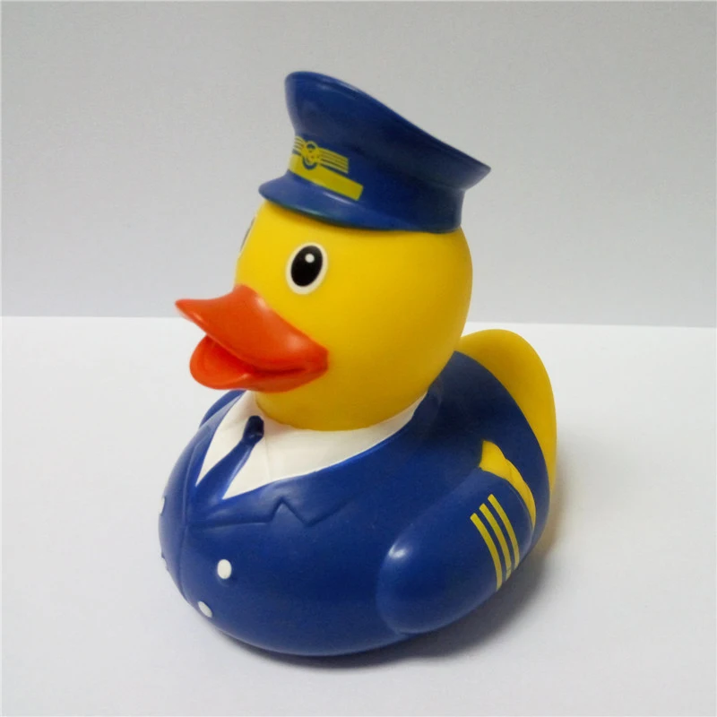 Airplane Captain Floating Pvc Bath Duck Toys,Command Pilot Rubber Ducks ...