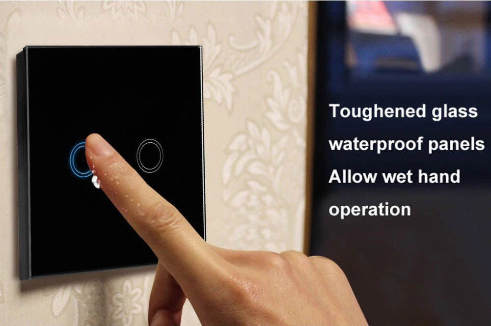 Remote Control Touch Switch Waterproof Crystal Glass Switches Panel 2 ...