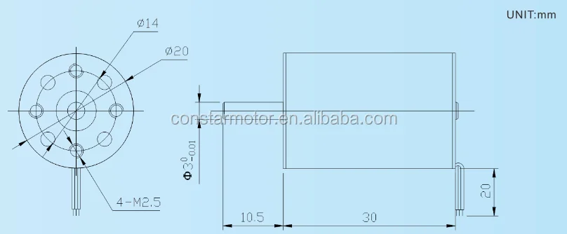 20mm High Speed BLDC Motor 12v 40000rpm for Dental Handpieces