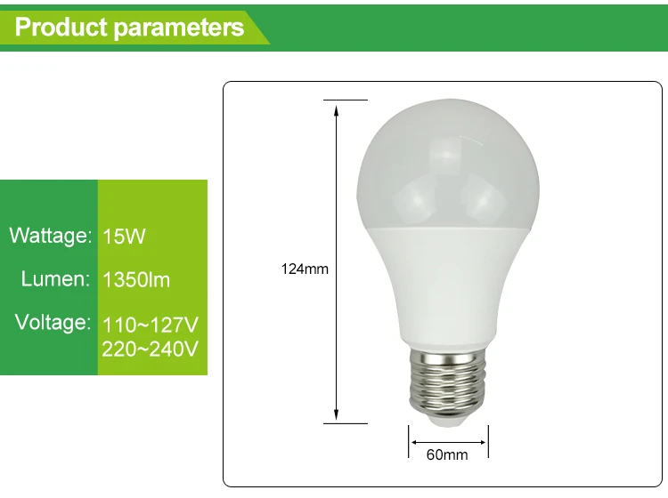 Led Light Bulb E27 A80 15w 1350lm E26/b22 3000k-6500k Omni Global Bulb ...