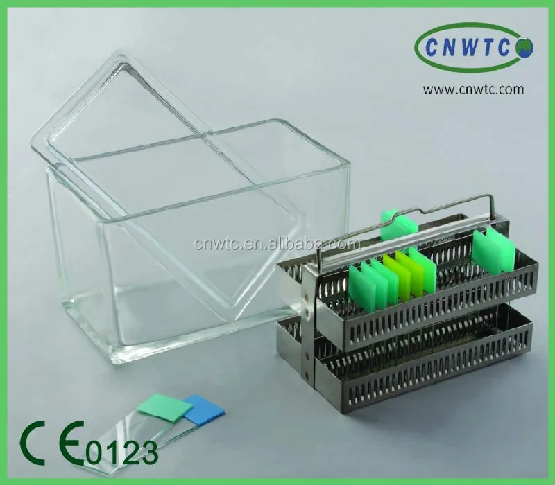 Slide Staining Jars - 30 Place Glass Containers for Lab