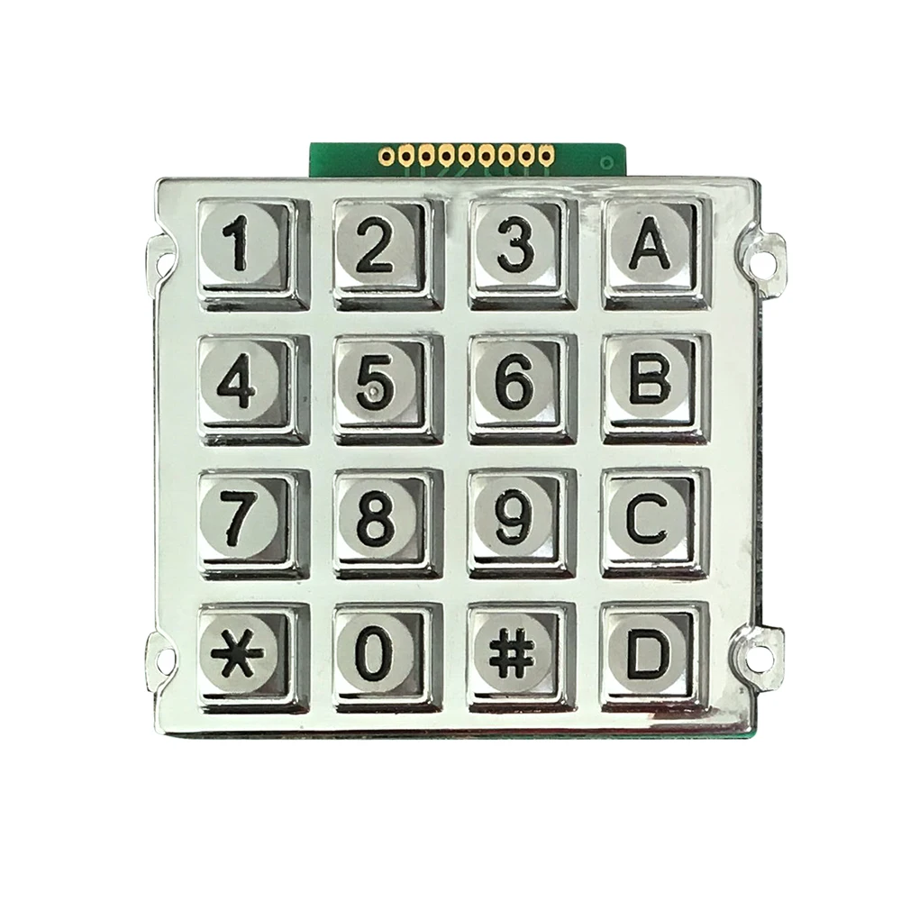 Rugged Push Button Keypad - 16 Zinc Alloy Keys for Home Appliance