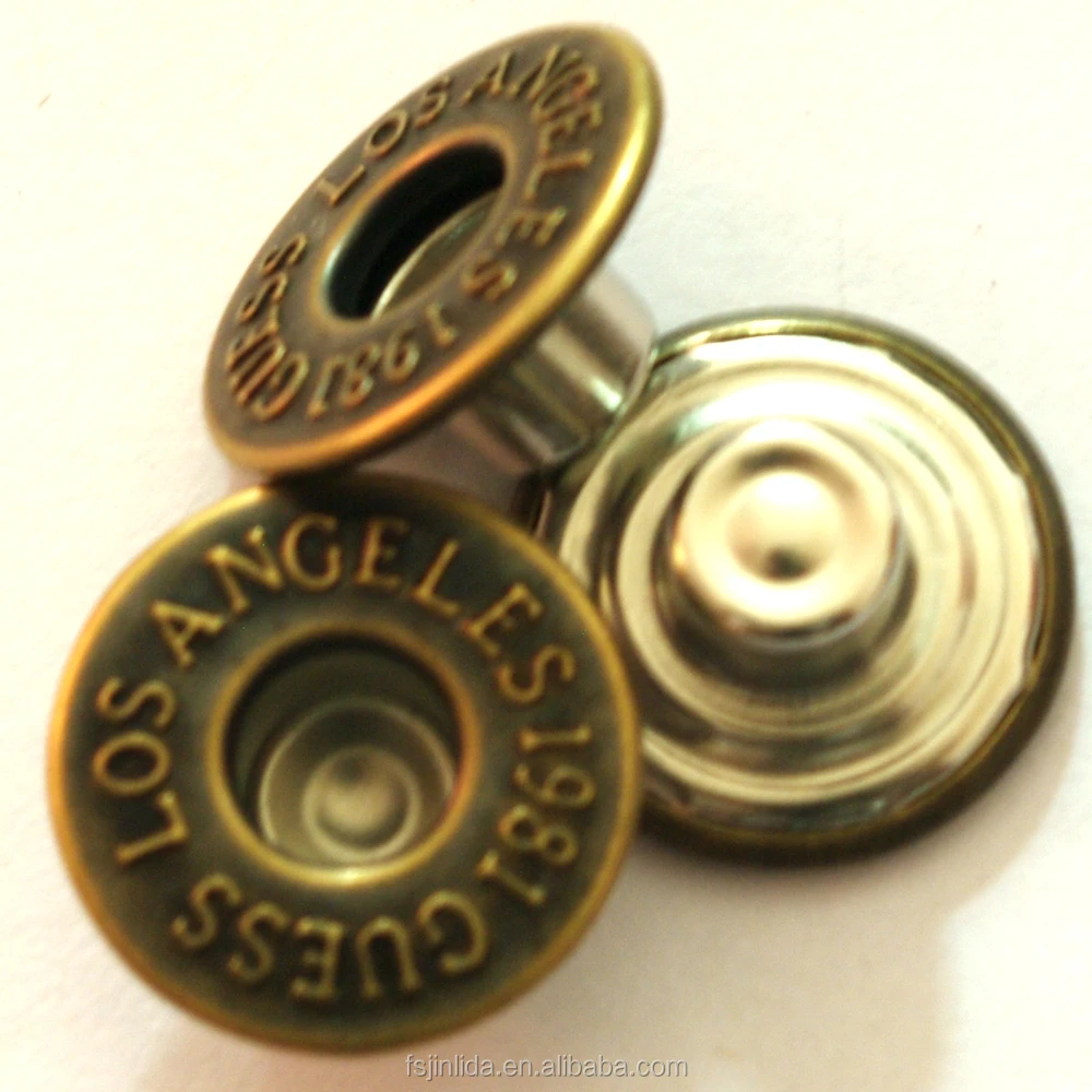 20mm Anti Brass 2 Prong Shank Jeans Metal Button For Denim - Buy Denim ...