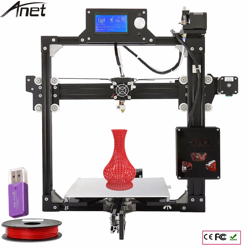 Anet A2 I3 Mega Arduino 3d Printer With Lcd Sd-card And Tools For Free ...