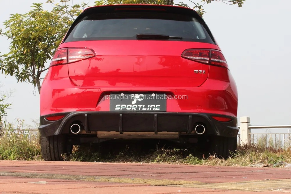 Carbon Fiber Rear Bumper Lip Diffuser For Vw Golf Vii 7 Mk7 Gti 2014 Up ...