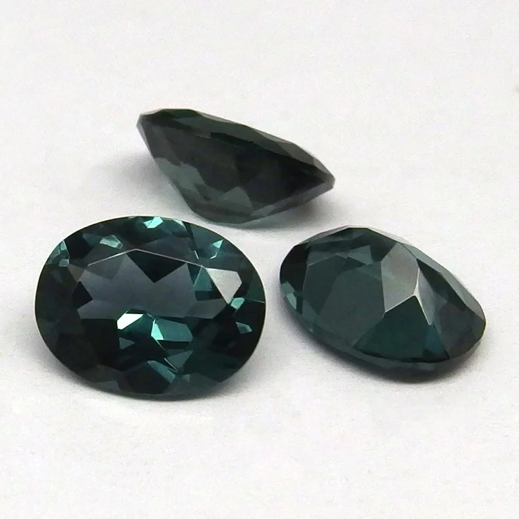 152# Green Spinel Gemstone Oval Diamond Cut - Yingma Jewelry