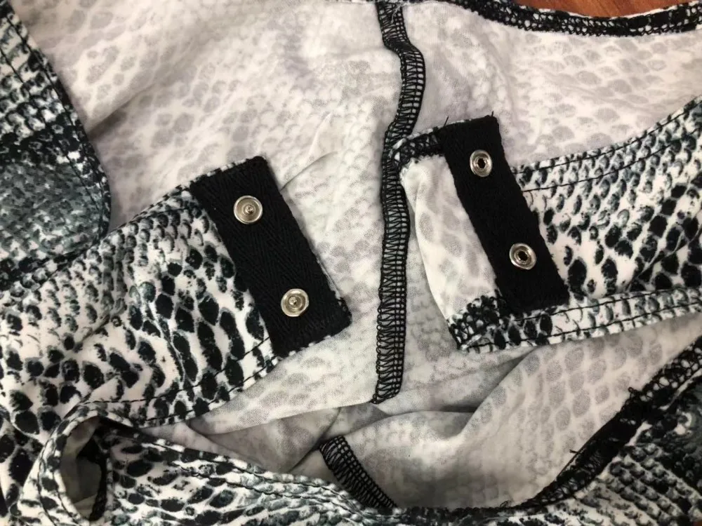 Customize Sexy Skinny Snake Print Snap Crotch Strapless Bodysuit Women ...