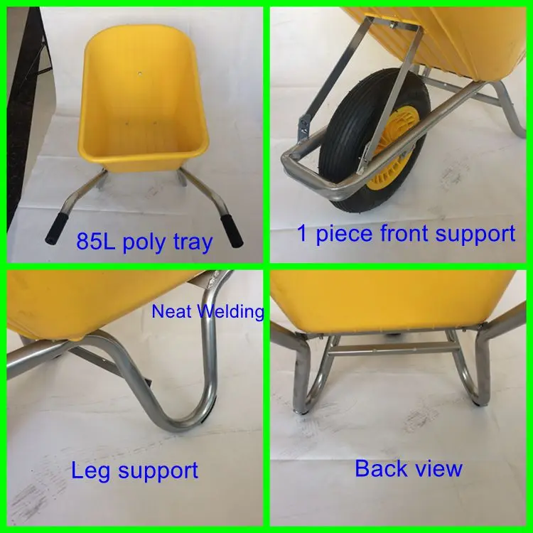 6 Cu. Ft Plastic Tray Bucket Wheelbarrow With Pneumatic Wheel - Buy ...