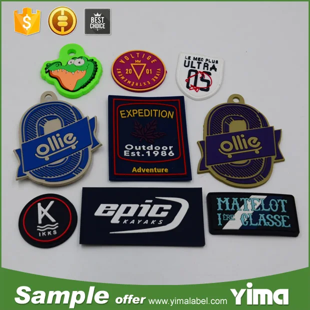 Custom Embossed Silicone Tag Badge 3d Brand Logo Silicone Patch Label ...